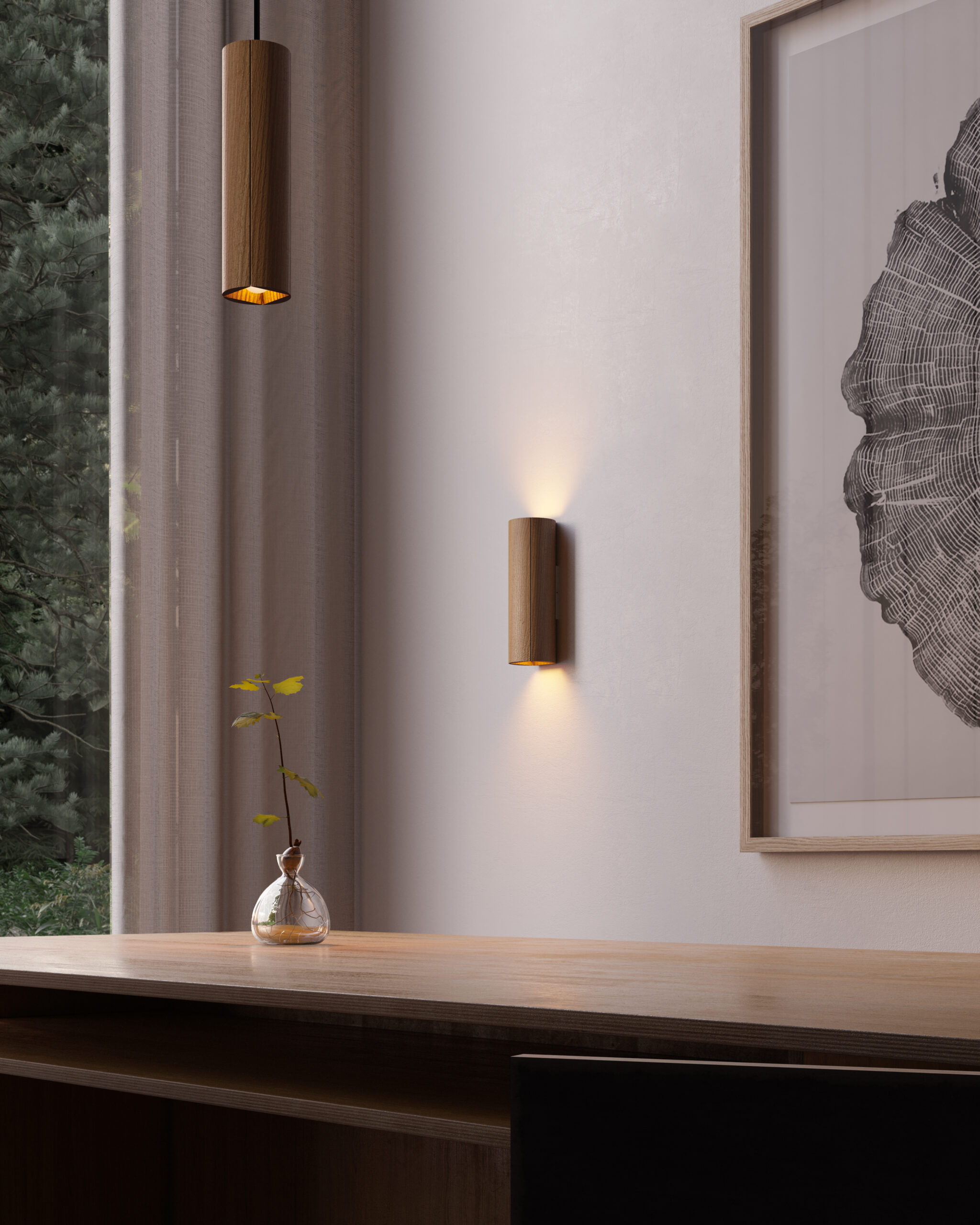Pillar Sconce - Stickbulb